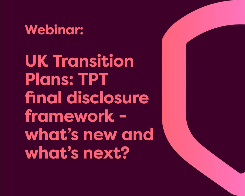 UK Transition Plans: TPT final disclosure framework